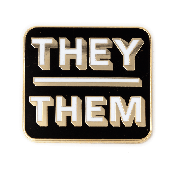 They Them Pronouns Block Pin – These Are Things
